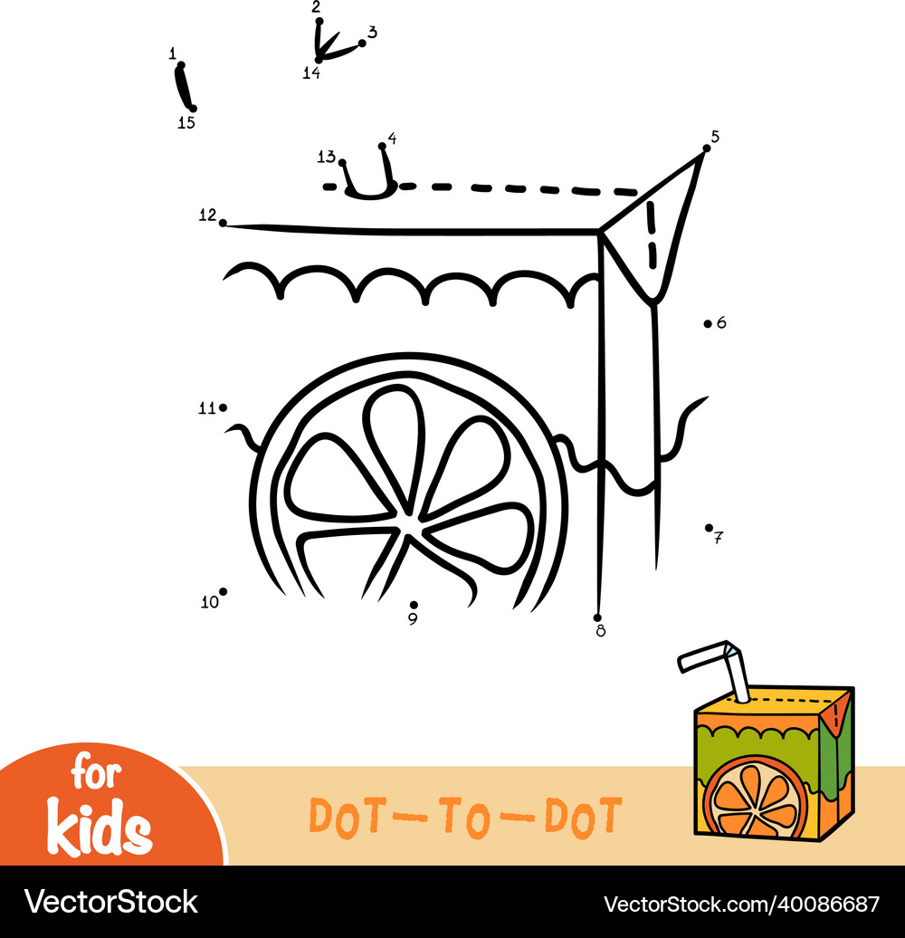 Numbers game education dot to juice box Royalty Free Vector