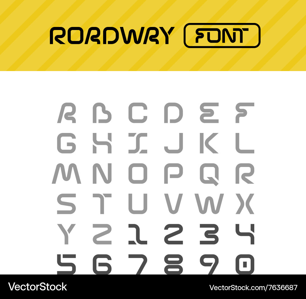 Roadway font drive way path style letters set Vector Image