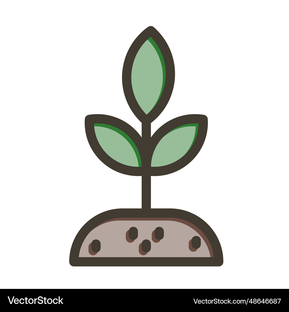 Sprout thick line filled colors icon for personal Vector Image