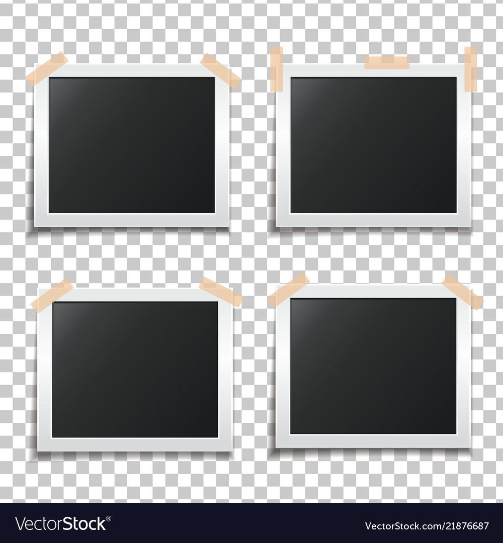 Template Paper Photo Frame Set Royalty Free Vector Image