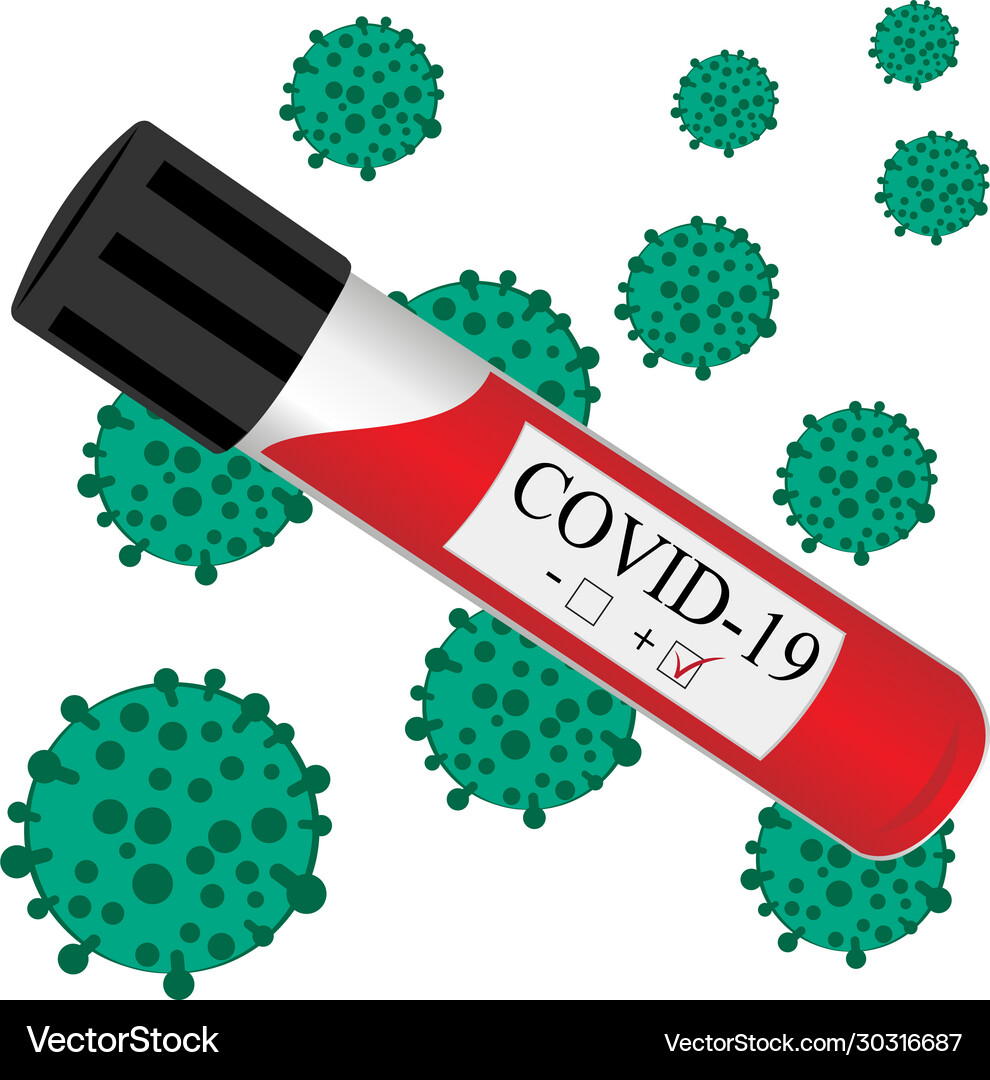 Test tube with blood for laboratory analysis Vector Image