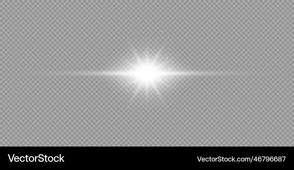 White horizontal light effect of lens flares Vector Image
