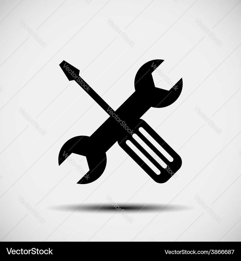 Wrench and screwdriver - repair icon Royalty Free Vector