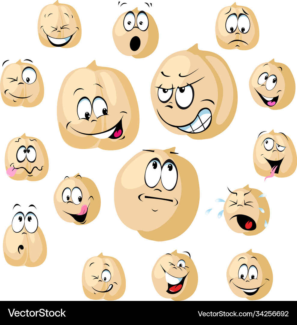 Chickpea seeds cartoon funny with Royalty Free Vector Image