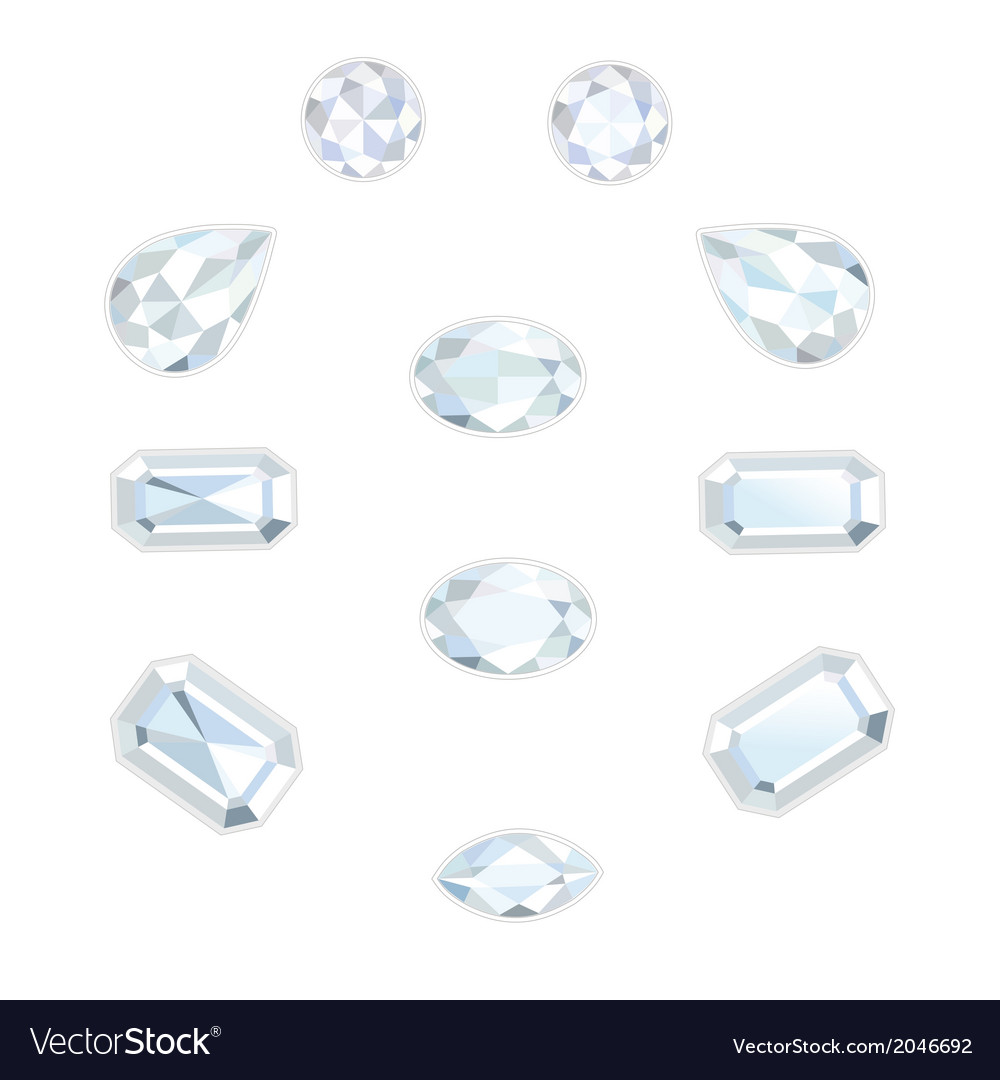 Diamond Set Isolated Objects Royalty Free Vector Image
