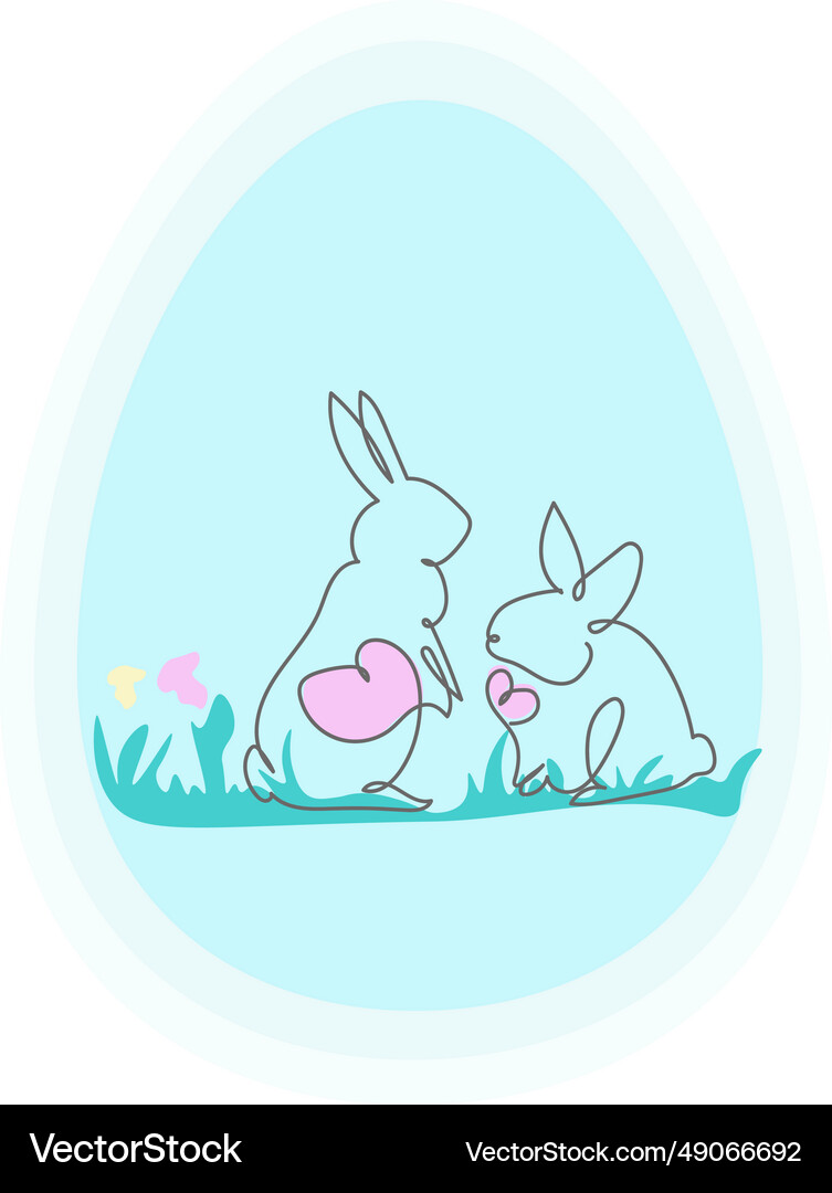 Easter egg and bunny Royalty Free Vector Image