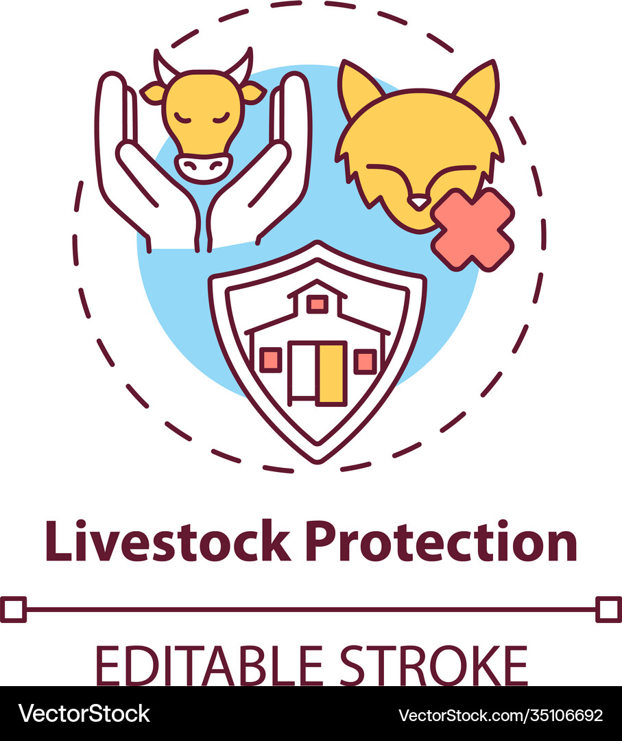 Livestock protection concept icon Royalty Free Vector Image