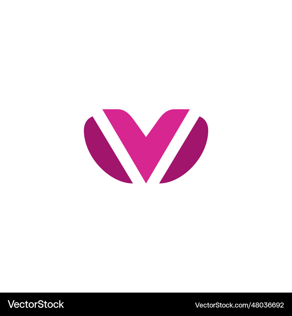M love logo letter mv logo design Royalty Free Vector Image