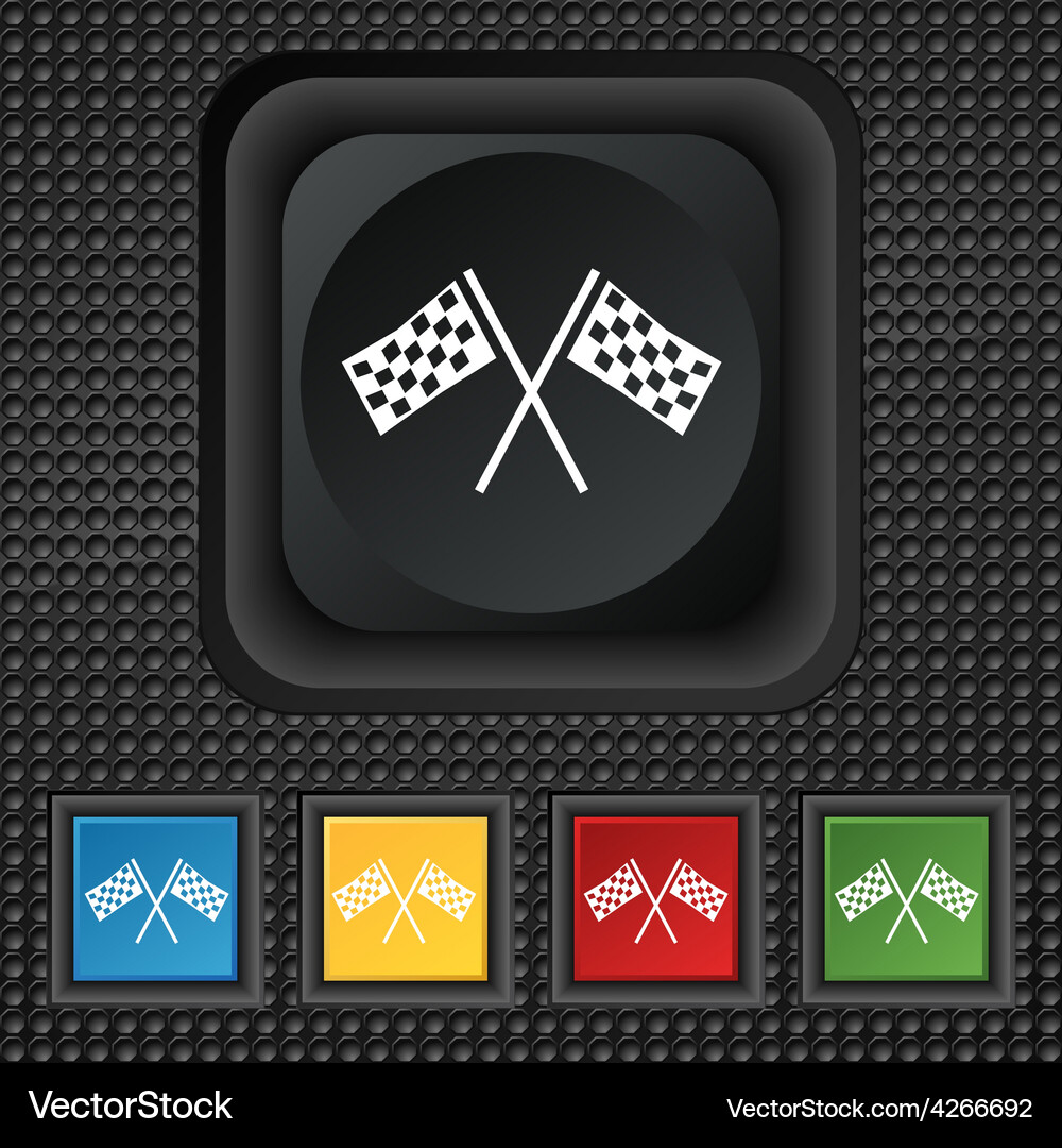 Race flag finish icon sign symbol squared Vector Image