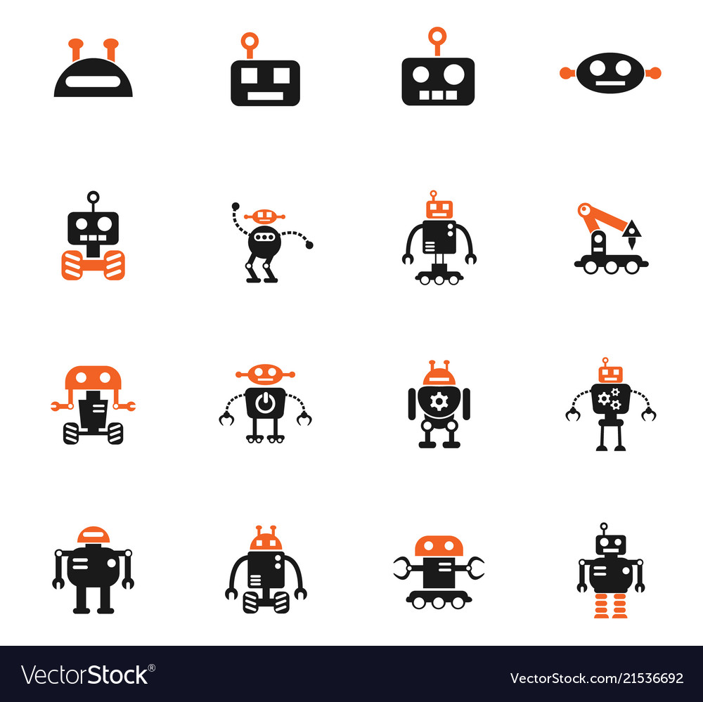 Robots icon set Royalty Free Vector Image - VectorStock