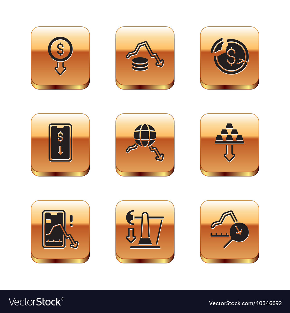 Set dollar rate decrease mobile stock trading Vector Image