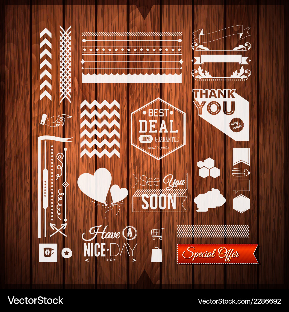 Set of universal icons borders and elements for Vector Image