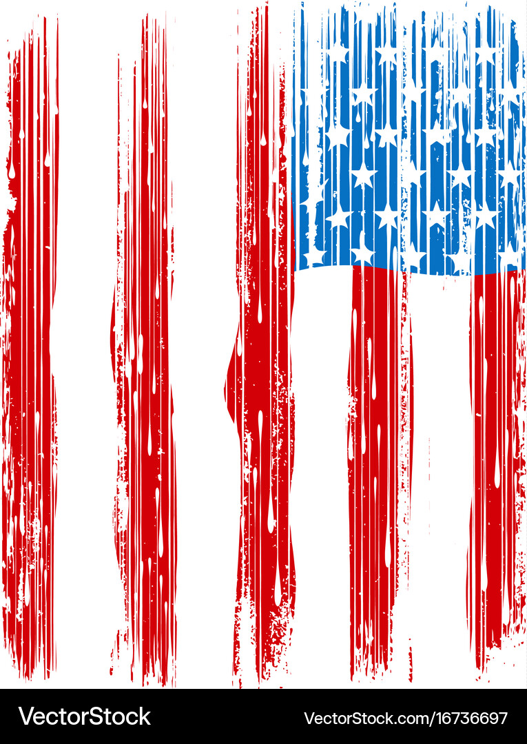 American broken flag vintage flag design Vector Image