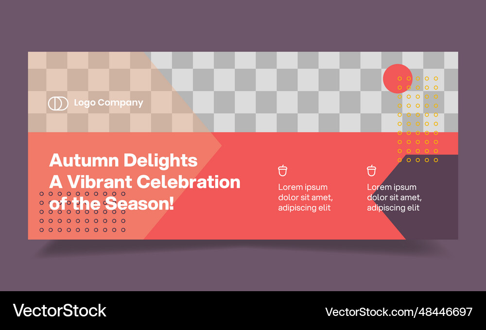 Autumn promo banner horizontal template Royalty Free Vector