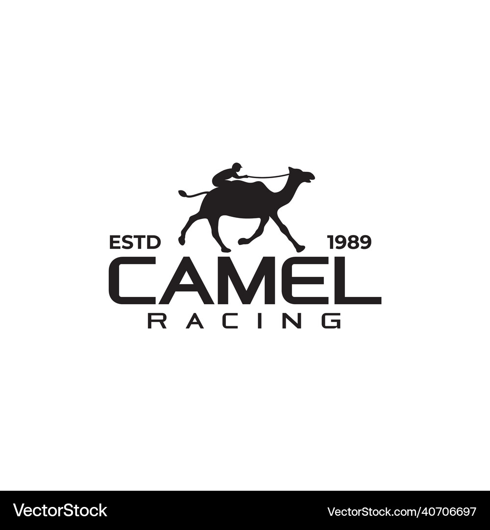 Camel race championship logo design Royalty Free Vector