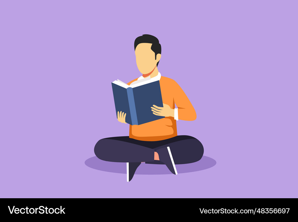 Character flat drawing man is sitting on floor Vector Image