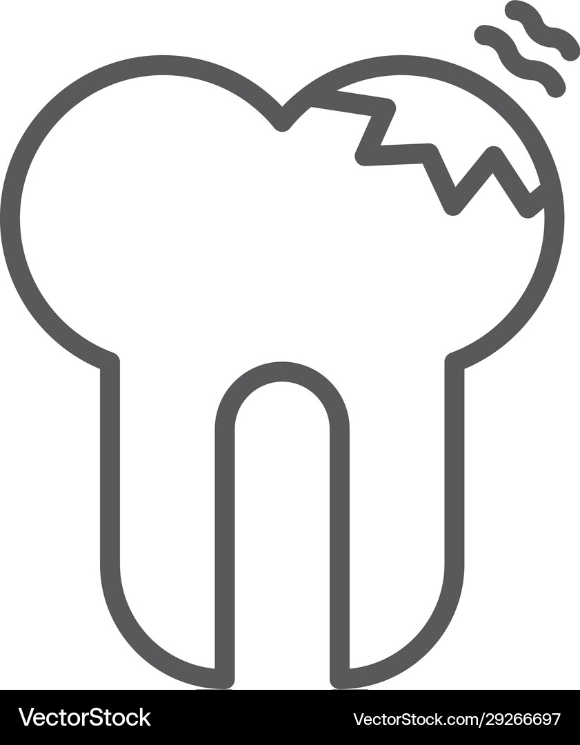 Decayed teeth icon symbol dental disease isolated Vector Image