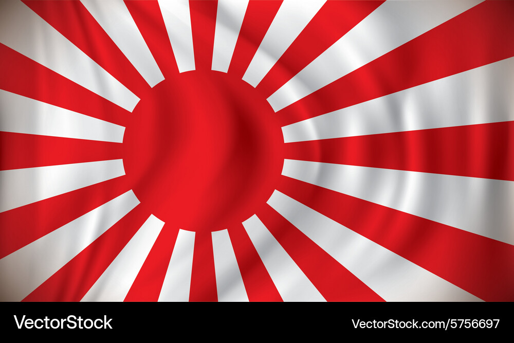 Flag japanese naval ensign Royalty Free Vector Image