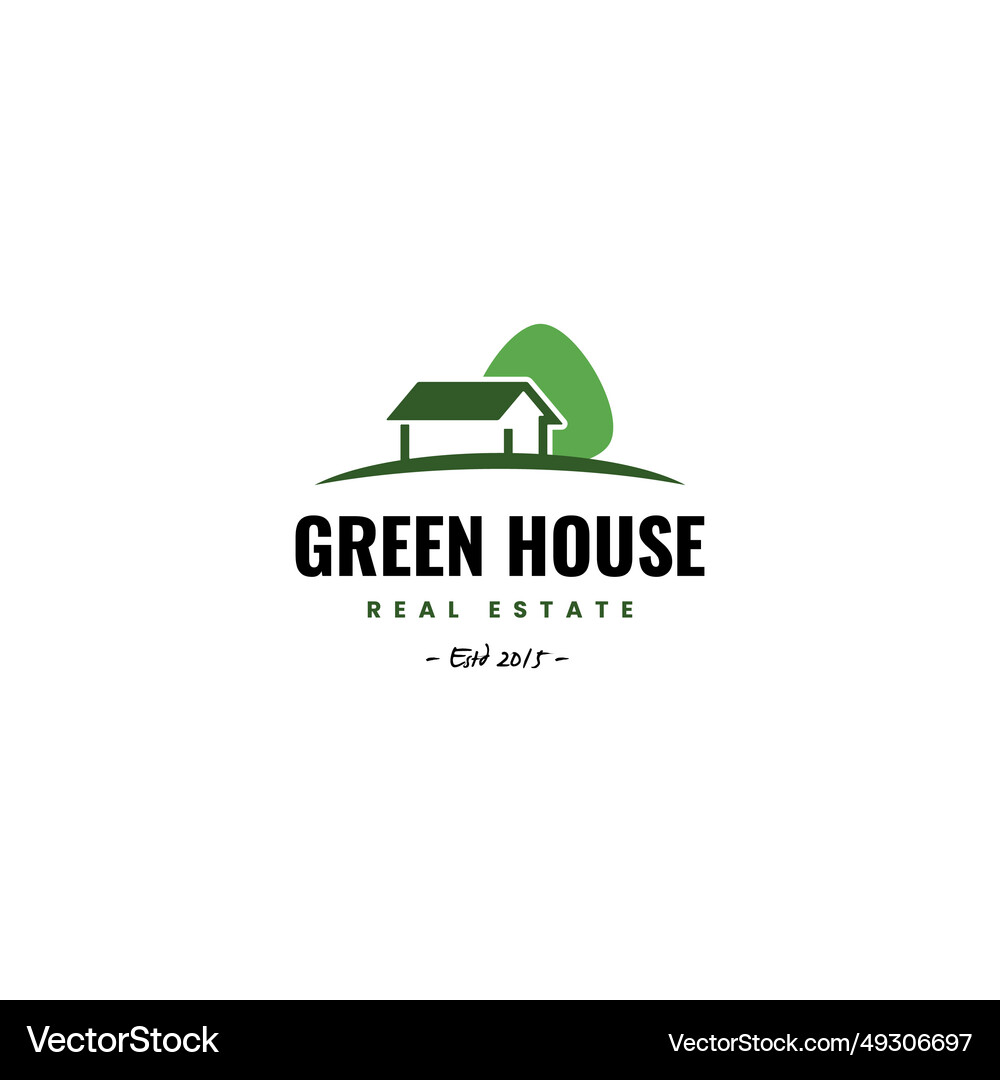 Free green home logo template design Royalty Free Vector