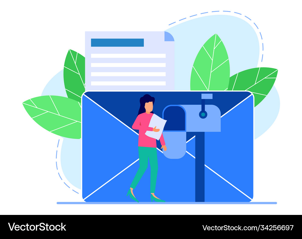 Graphic cartoon character email services Vector Image