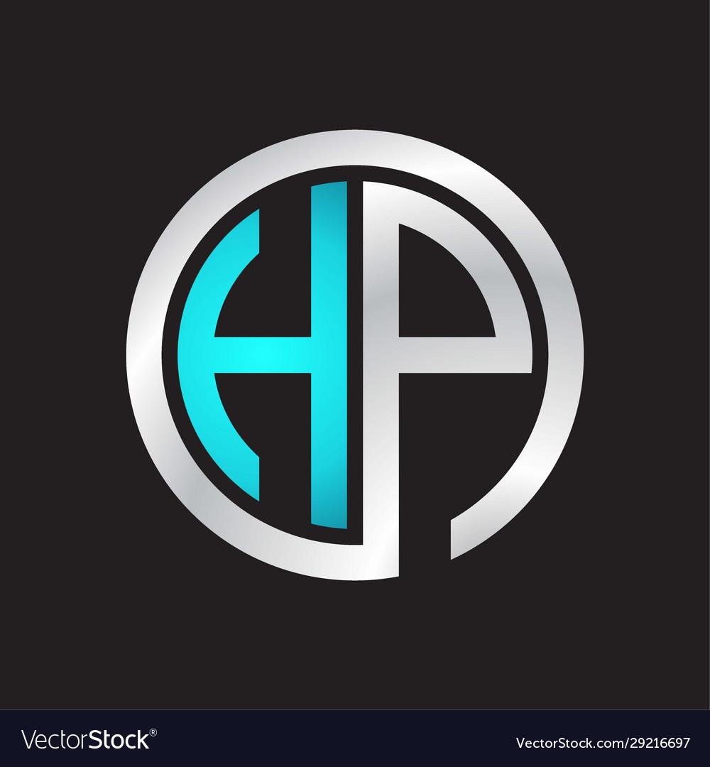 Hp initial logo linked circle monogram Royalty Free Vector