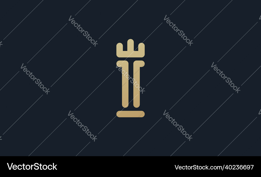 Luxury letter i logo design Royalty Free Vector Image