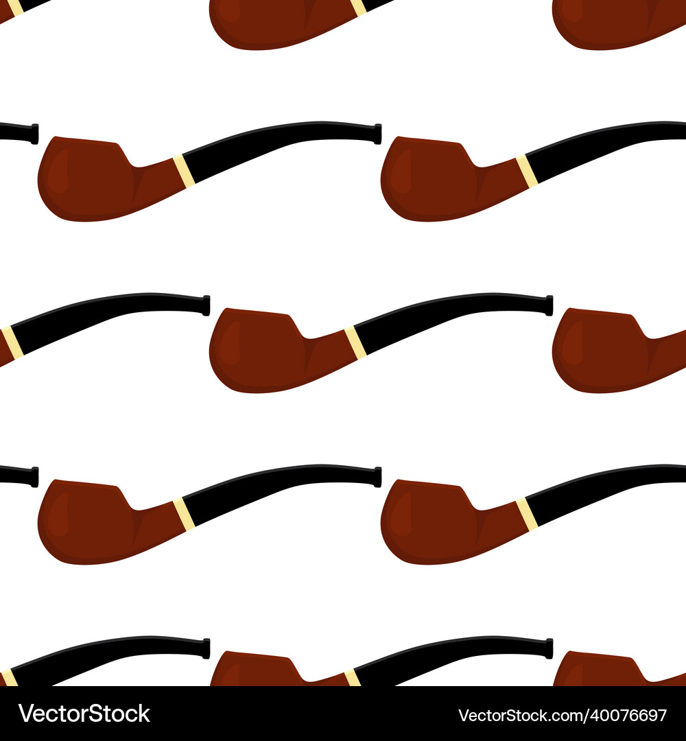 Many identical seamless types smoke pipes Vector Image