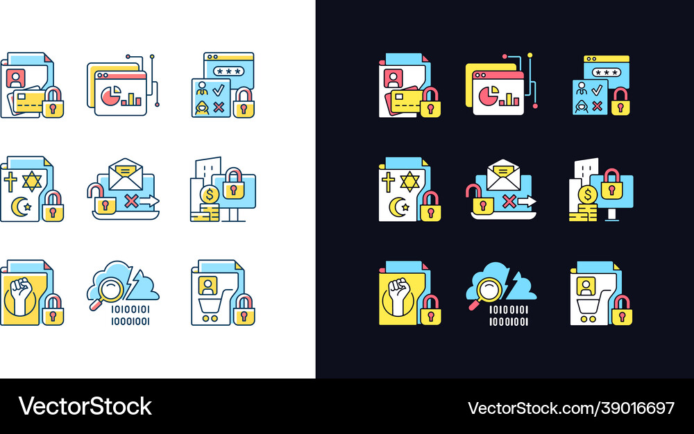 Personal information light and dark theme rgb Vector Image
