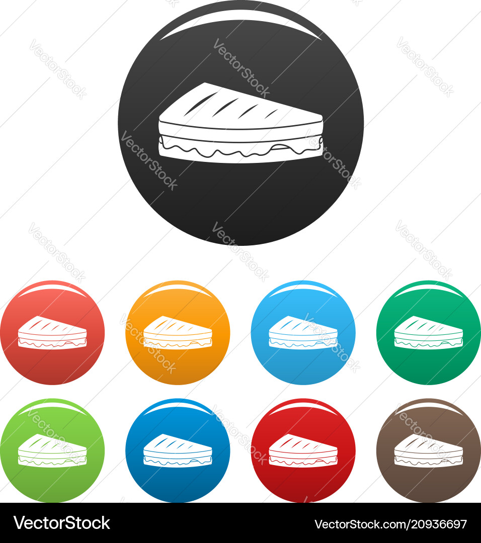 Sandwich icons set color Royalty Free Vector Image