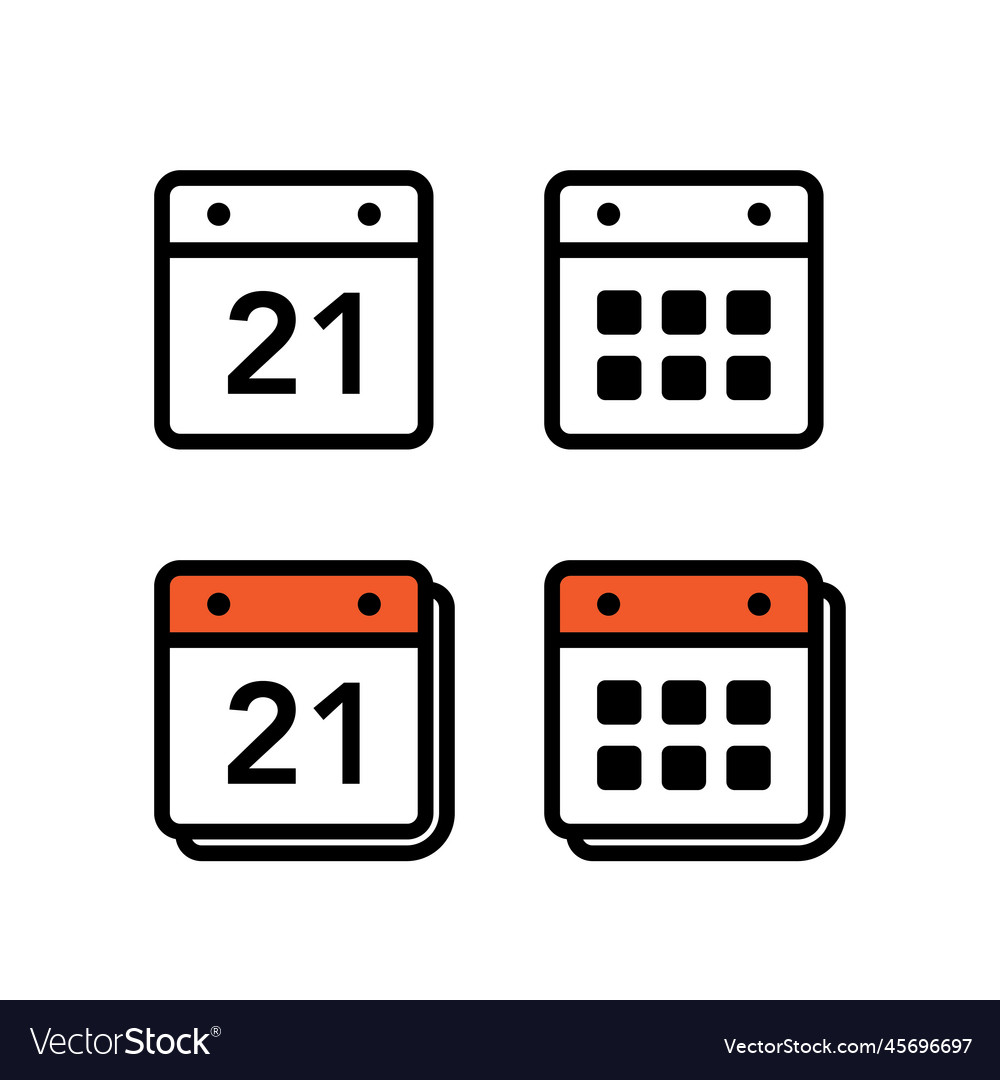 Set of flat calendar icon Royalty Free Vector Image Set of flat calendar icon Royalty Free Vector Image