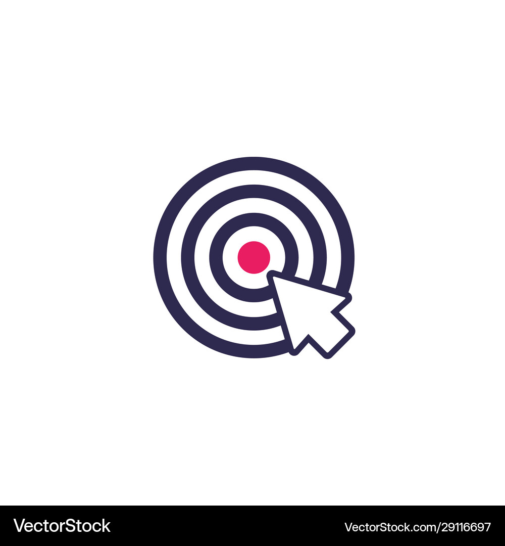 Target and cursor icon digital marketing concept Vector Image