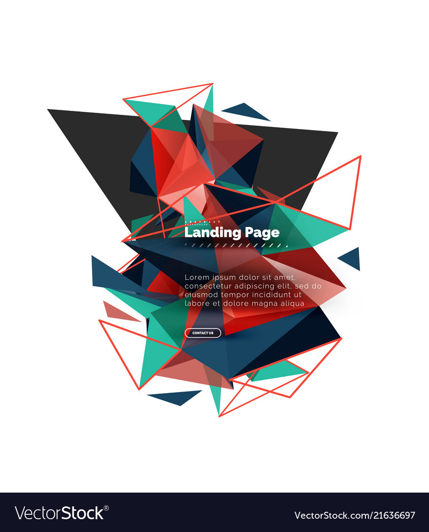 Triangular design abstract background landing Vector Image