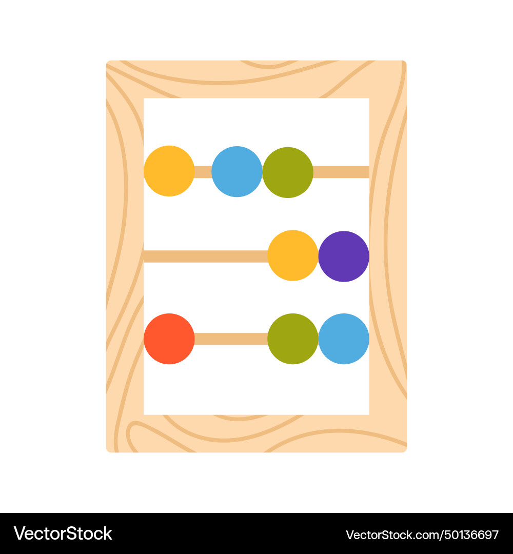 Wooden colorful math toy Royalty Free Vector Image
