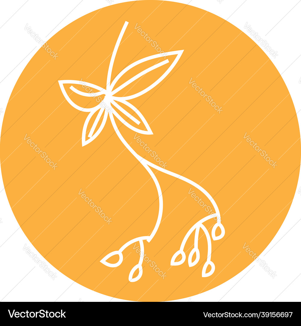 Yellow simple flower icon on white background Vector Image