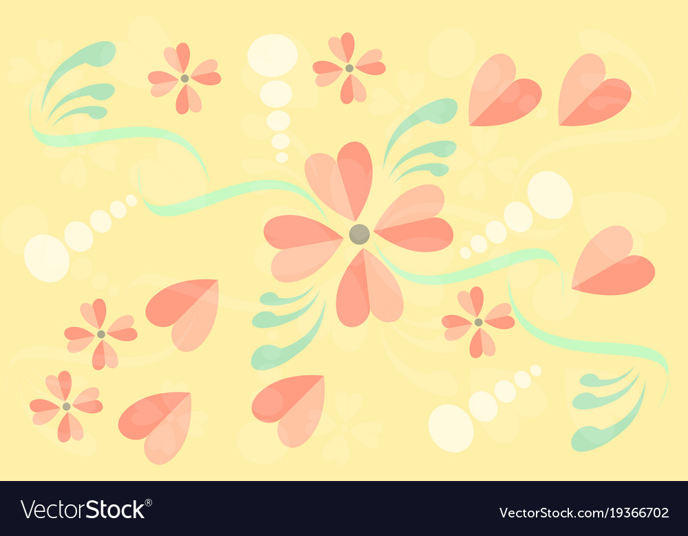 Basic rgb yellow floral muted pattern Royalty Free Vector