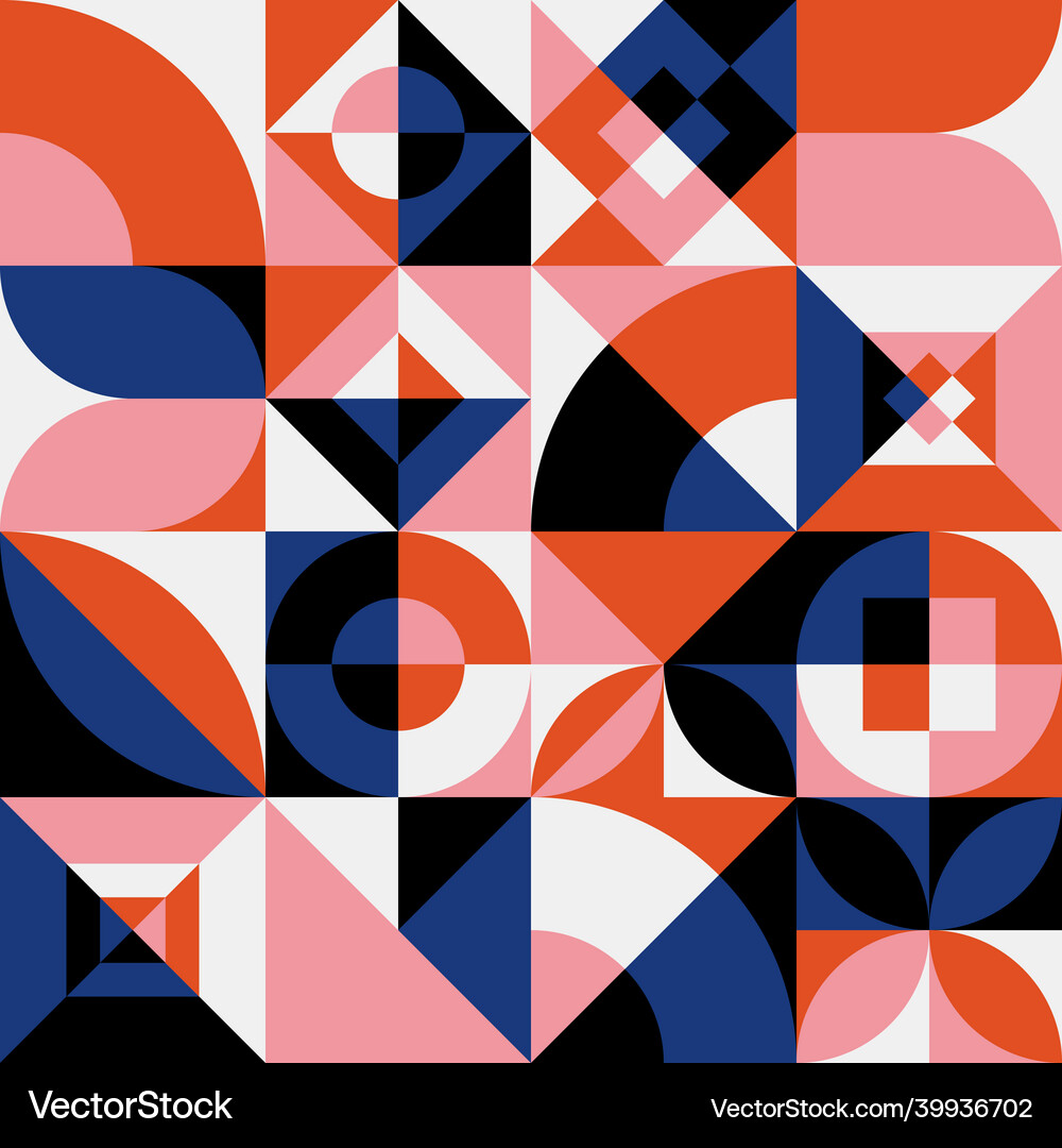 Bauhaus colorful seamless background Royalty Free Vector