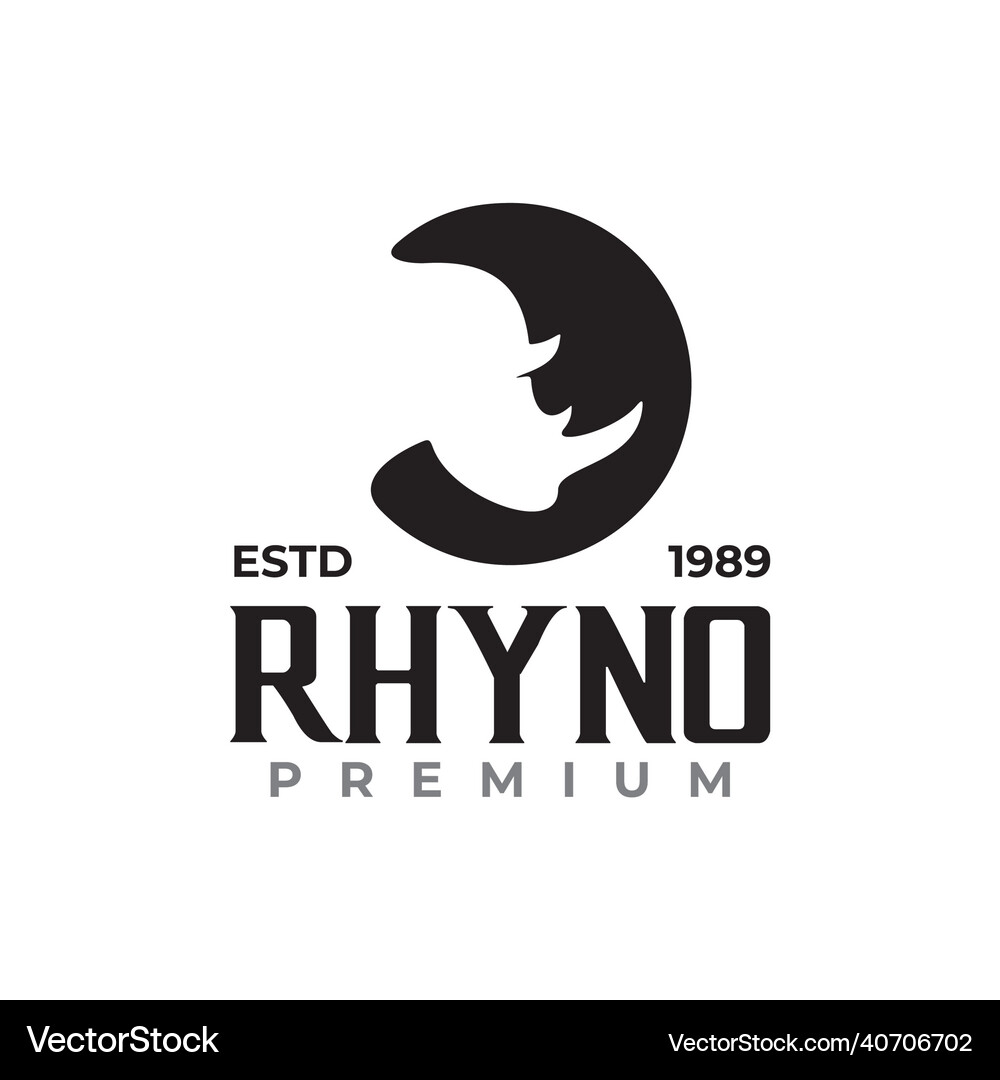 Black rhino logo design for apparel store Vector Image