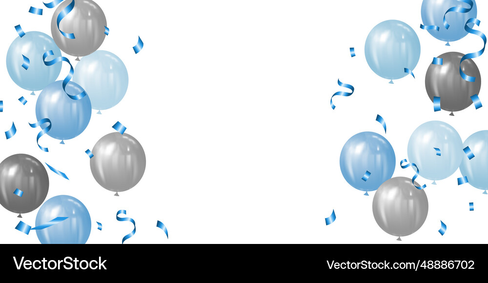 Celebration party banner with blue and silver Vector Image