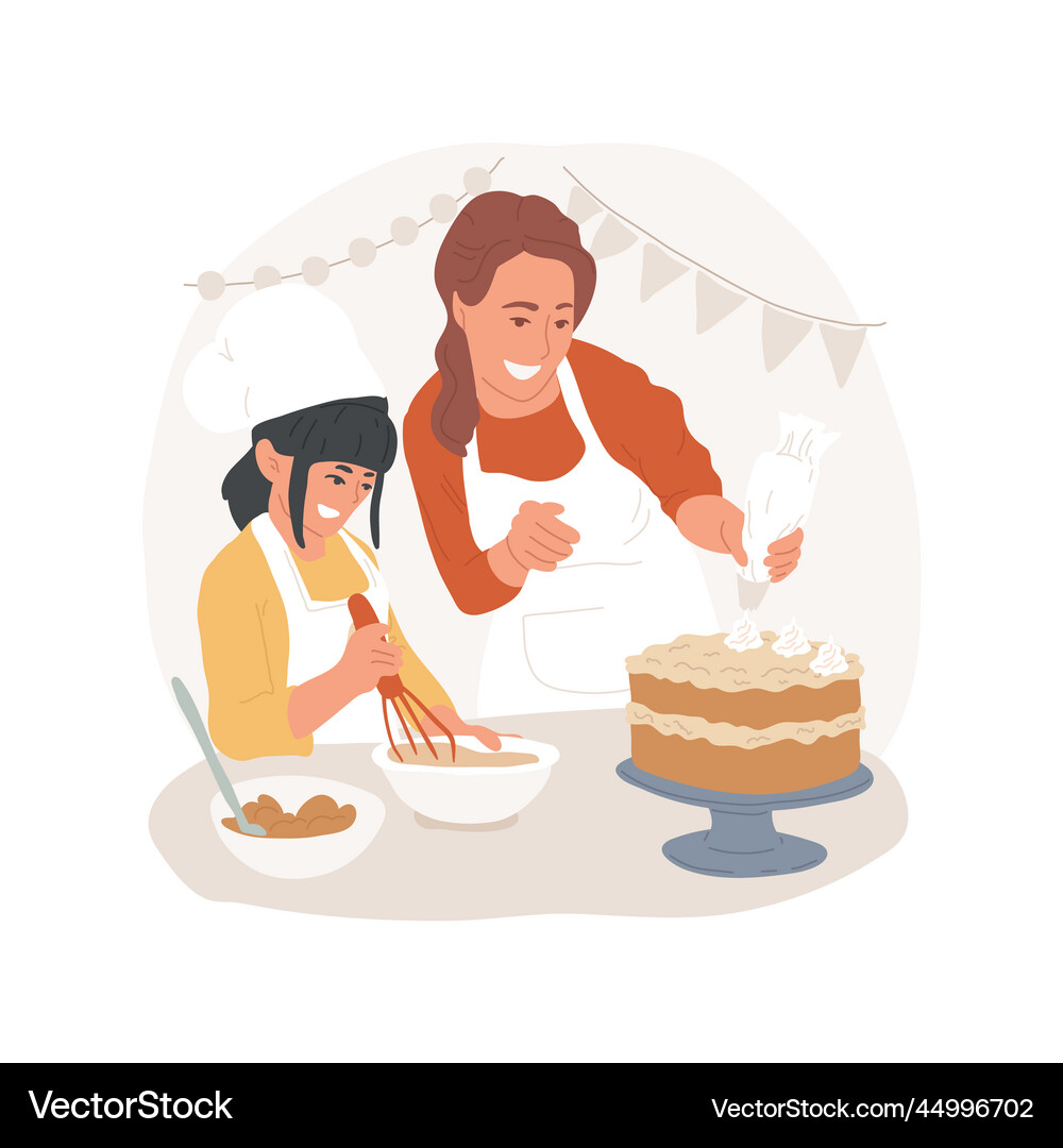 Cook desserts isolated cartoon Royalty Free Vector Image