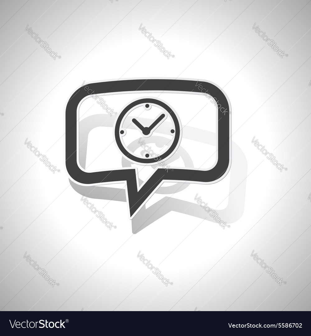 Curved clock message icon Royalty Free Vector Image