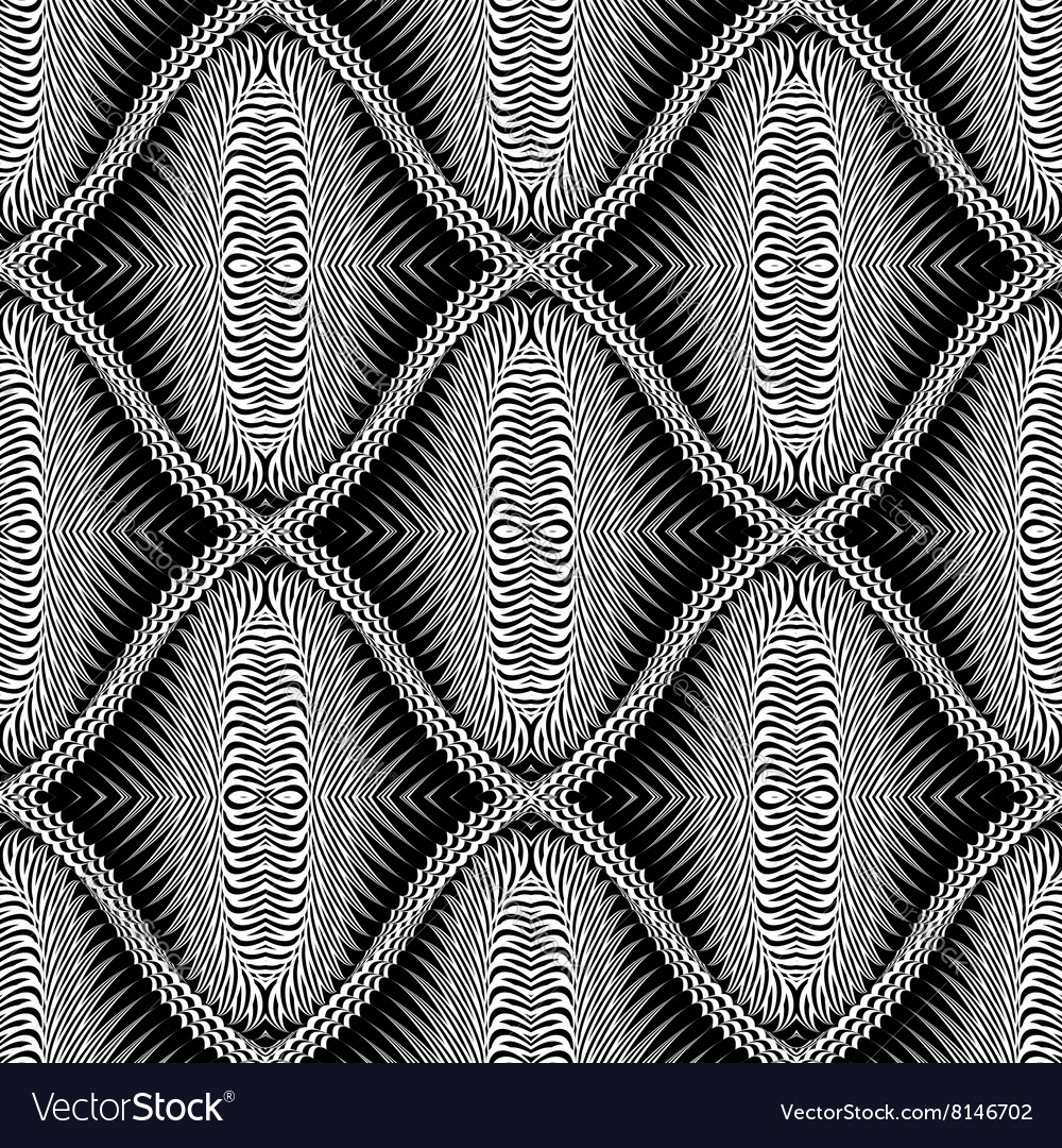 Design Seamless Monochrome Waving Pattern Vector Image