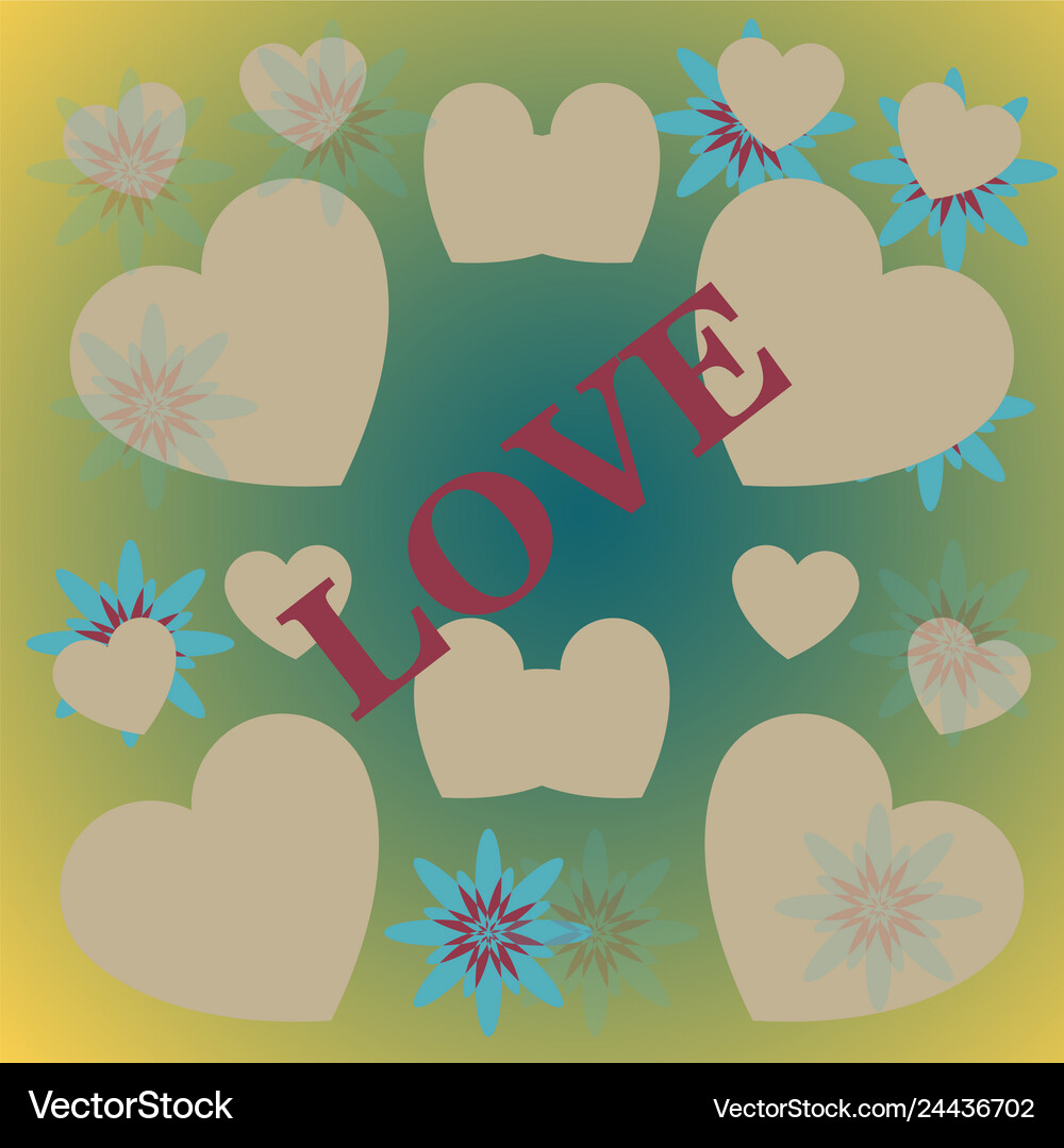 Greeting card of hearts Royalty Free Vector Image