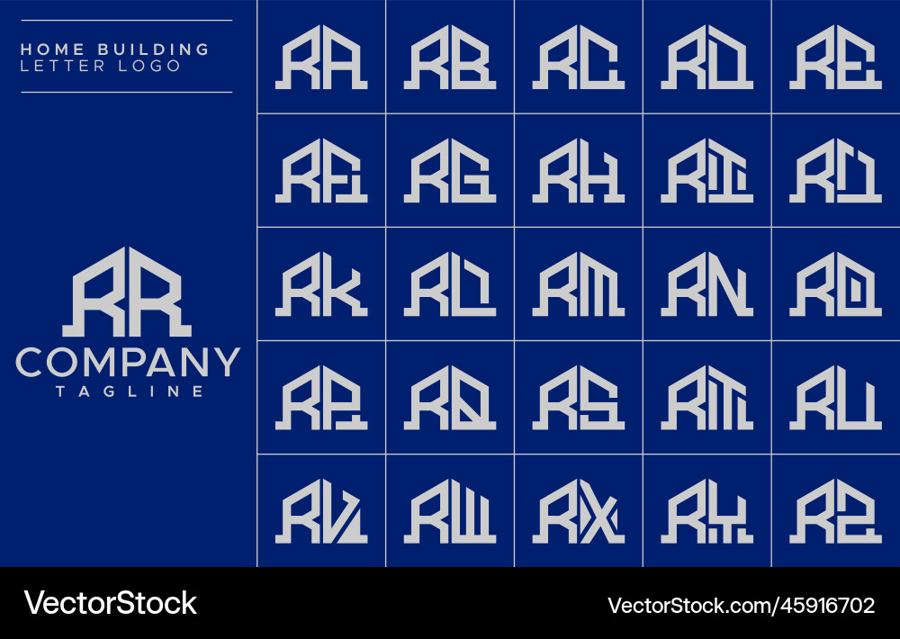House rr r letter logo design Royalty Free Vector Image