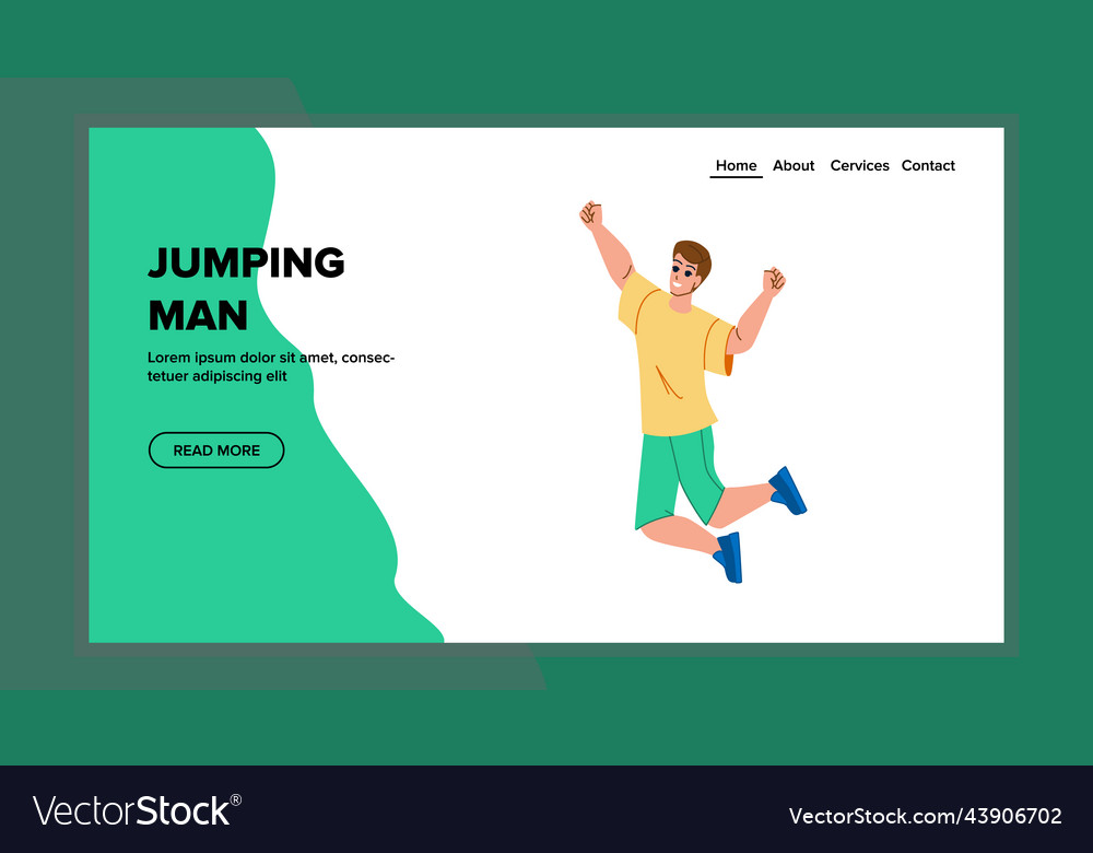 Jumping man Royalty Free Vector Image - VectorStock