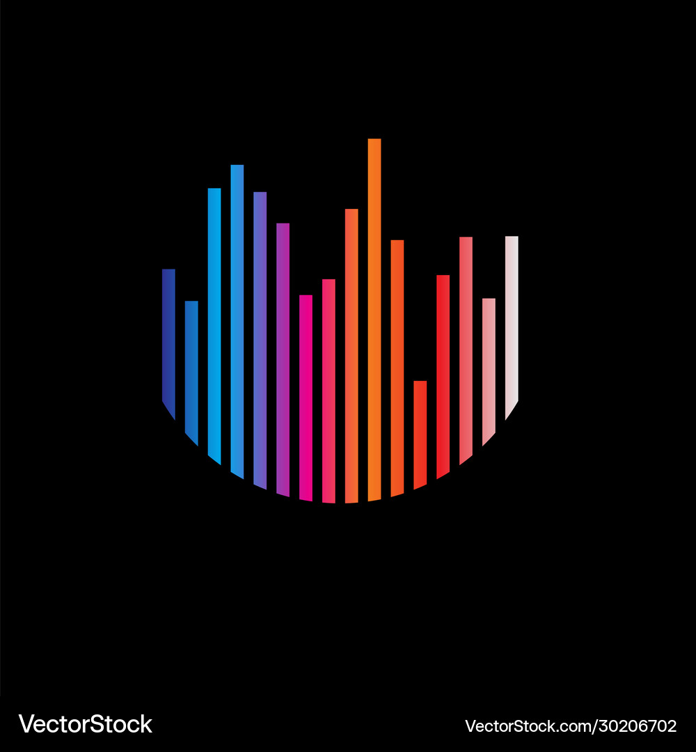 Music symbol icon logo design template Royalty Free Vector