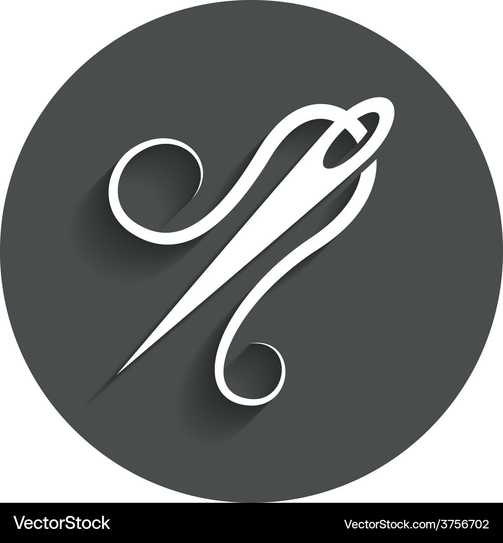 Needle with thread icon tailor sign Royalty Free Vector