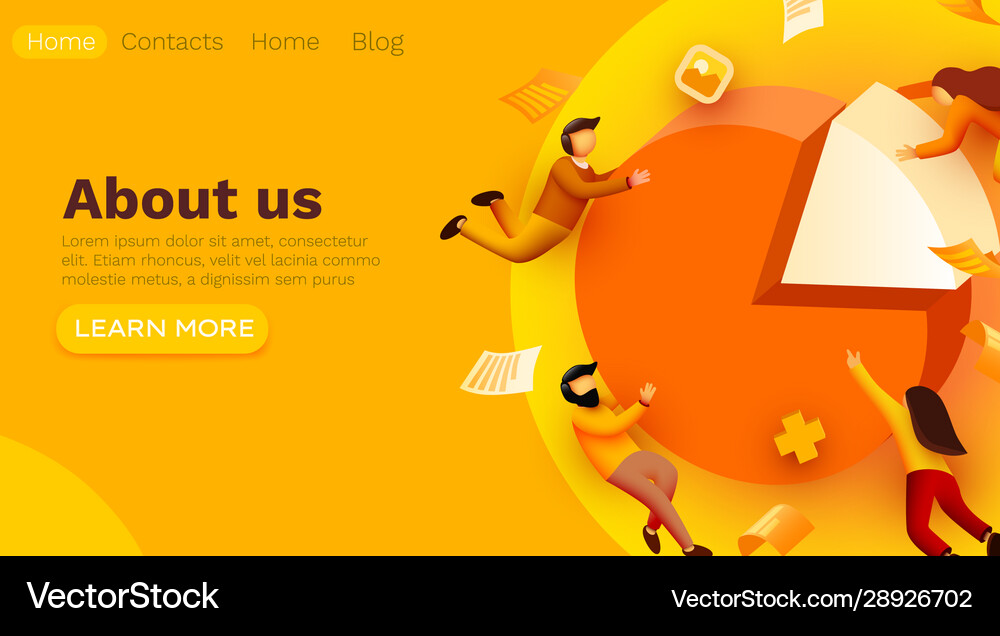 People interacting with charts and analysing Vector Image