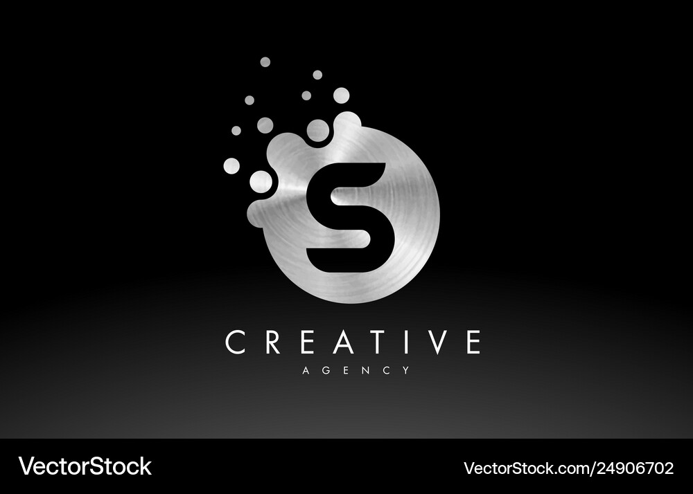 Silver metal letter s logo design Royalty Free Vector Image