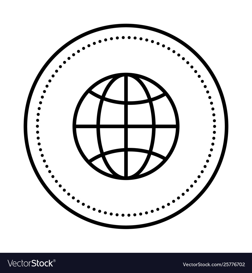 Sphere planet browser isolated icon Royalty Free Vector