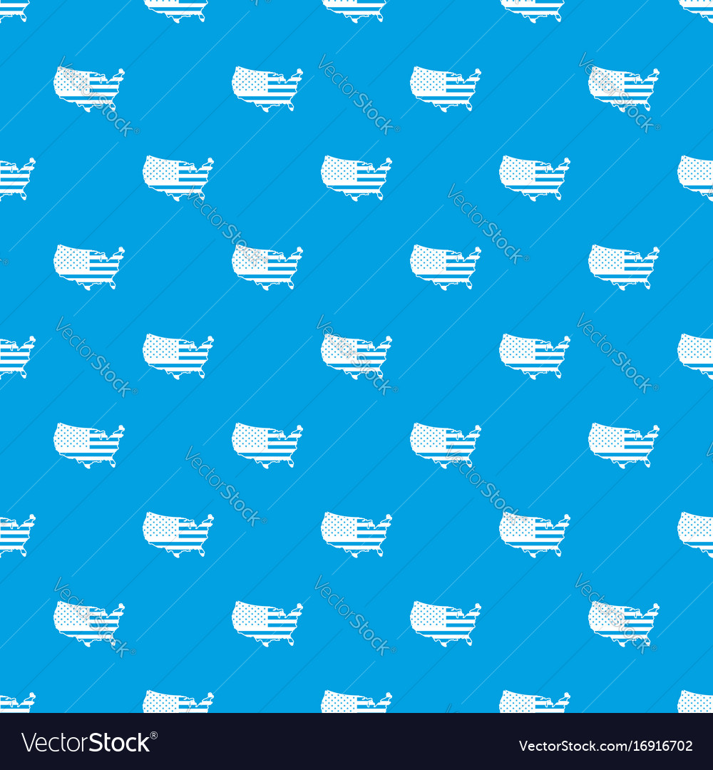 Usa map pattern seamless blue Royalty Free Vector Image